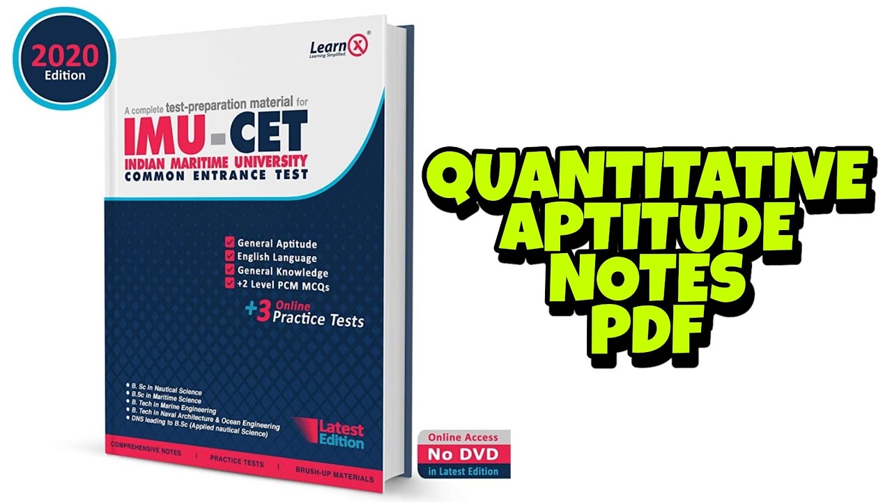 IMU CET General Aptitude Notes PDF - YouTube