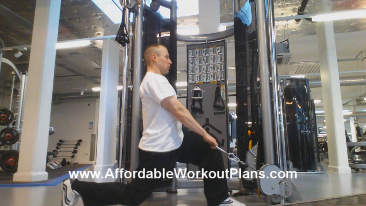 Cable Lunges (leg exercise) - YouTube