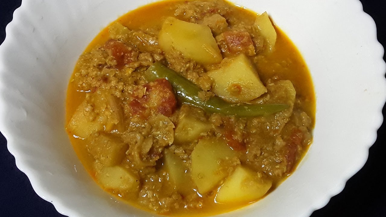 Minced Soya chunk Potato Stew / Veg Recipes / Soy Recipes/Potato ...