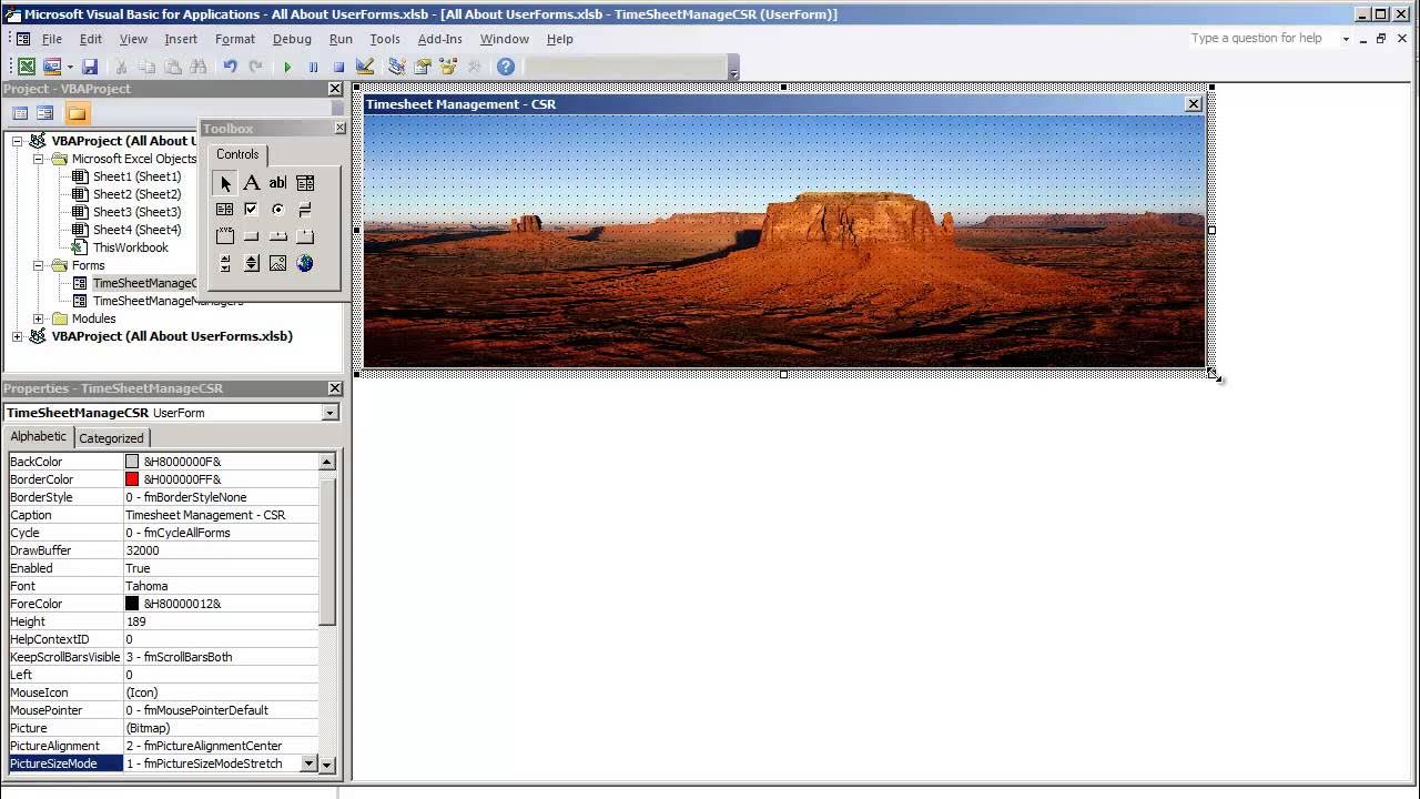 Vba Programming For Excel 2010 V415 Userform Gui Picture Property For Background Youtube