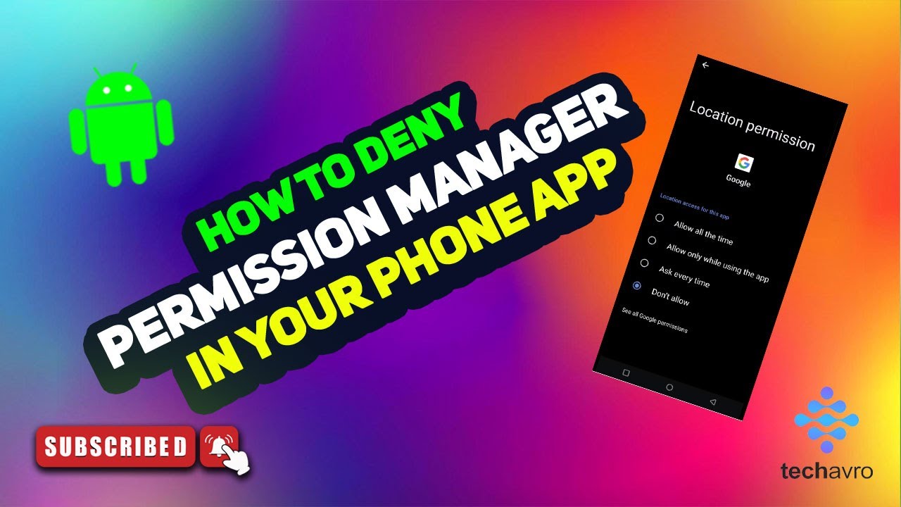 How to Deny Permission Manager in your Phone App 2025 - YouTube