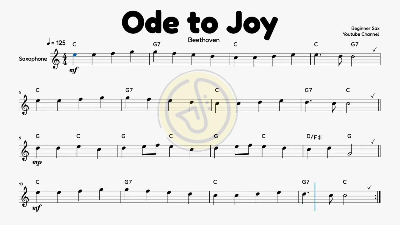 Ode to Joy for Beginner Alto Sax Players - YouTube