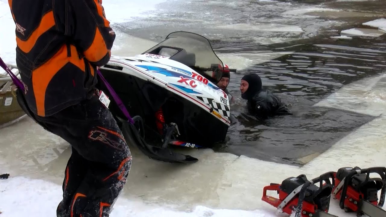 Danger Thin Ice - Chetek WI Snowmobile Recovery - 1/3/2022 - YouTube