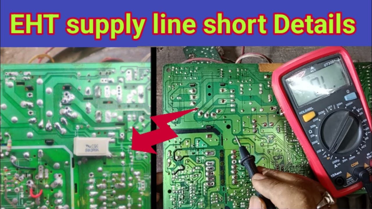 EHT supply line short details in CRT Tv. || Colour TV eht supply line ...