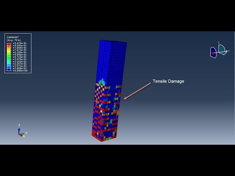 Simulation composite column (steel beam and concrete) under cyclic loading in Abaqus - YouTube