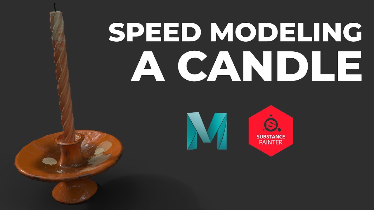 Speed modeling of a Candle in Maya and Substance Painter - YouTube