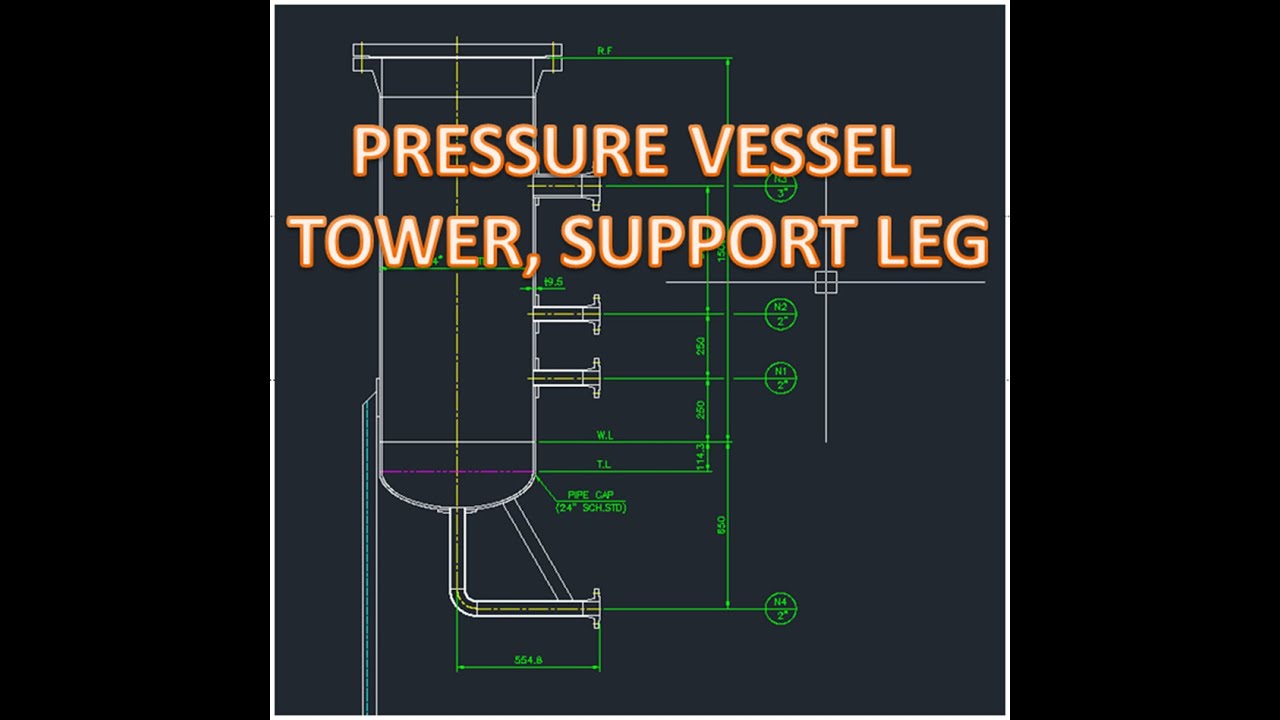 DRAFTER AUTOCAD 2D PART 42, PRESSURE VESSEL TOWER - YouTube