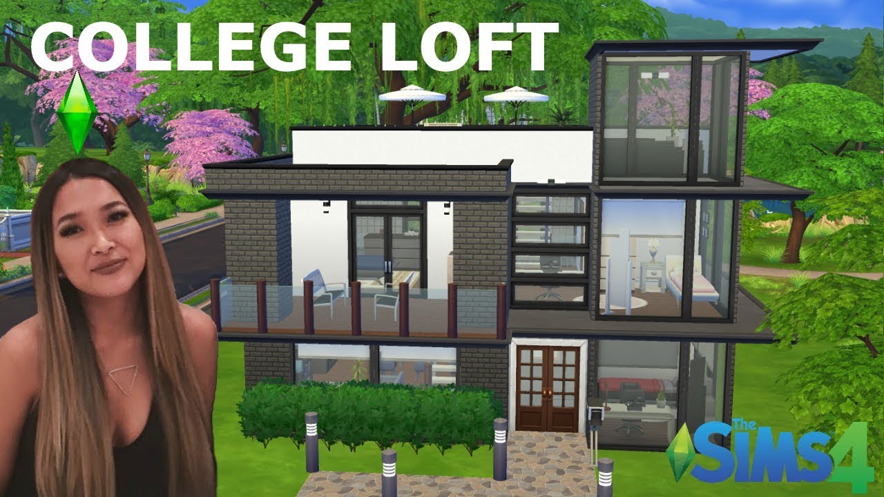 CONTEMPORARY COLLEGE LOFT ~ Sims 4 Speed Build (BASE GAME) - YouTube