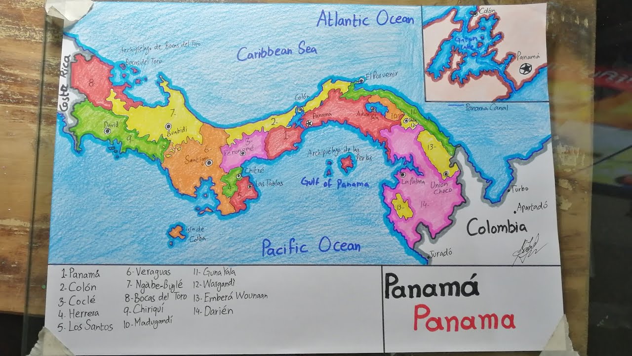 How to draw Panama map easy SAAD - YouTube