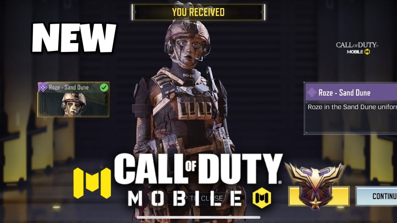 *NEW* ROZE - SAND DUNE SKIN UNLOCKING ON COD MOBILE TIER 30 BATTLE PASS ...