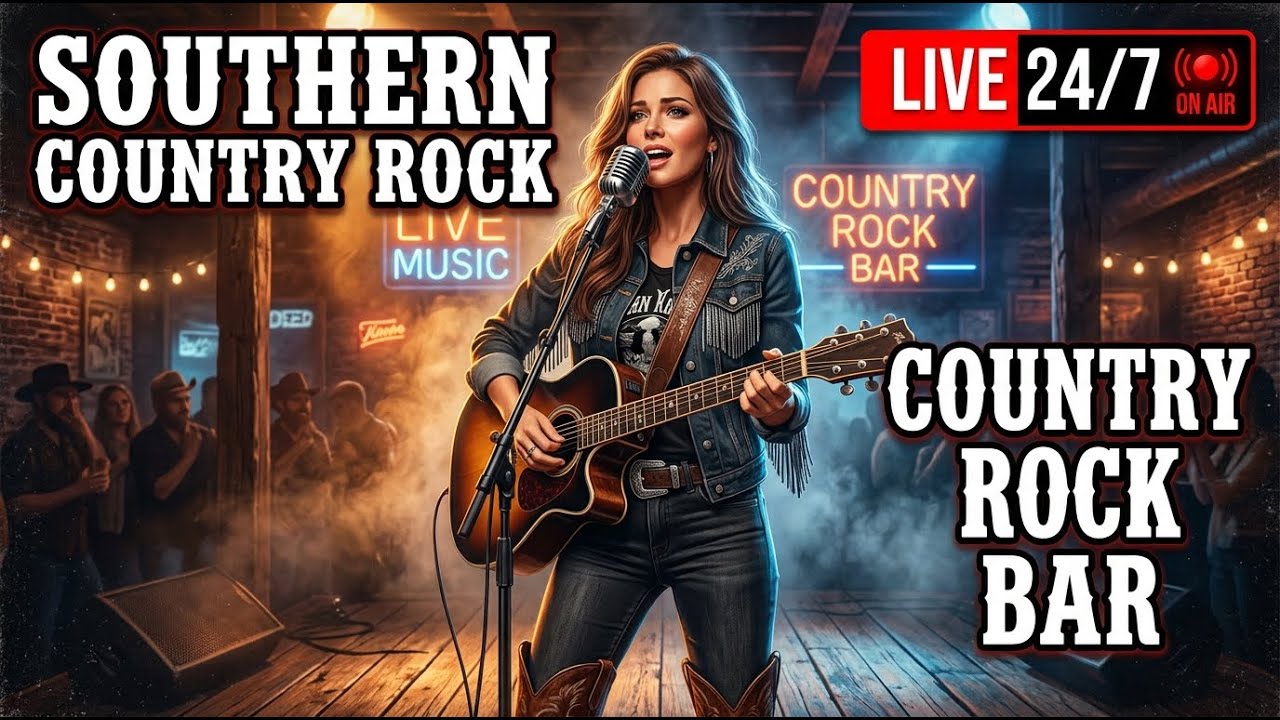 Country Rock Bar Nights 🍺 Chill Guitar & Americana Music 24/7 LIVE ...