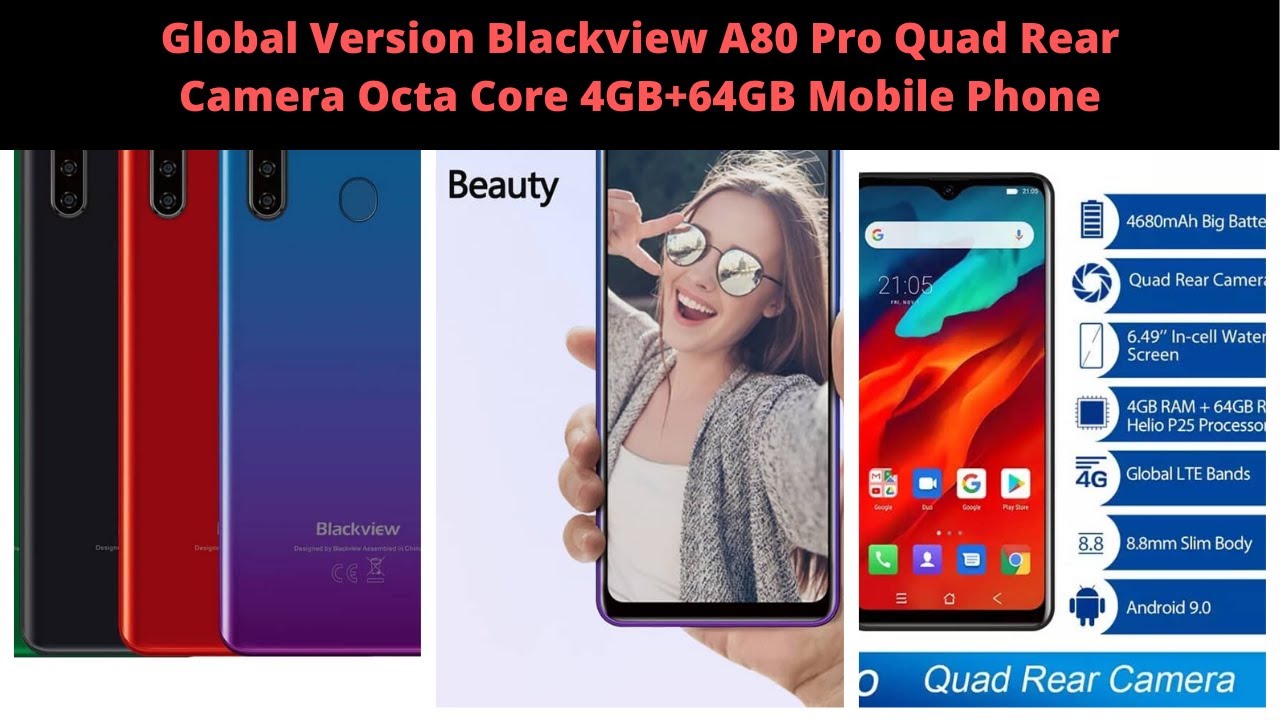 Global Version Blackview A80 Pro Quad Rear Camera Octa Core 4GB+64GB ...