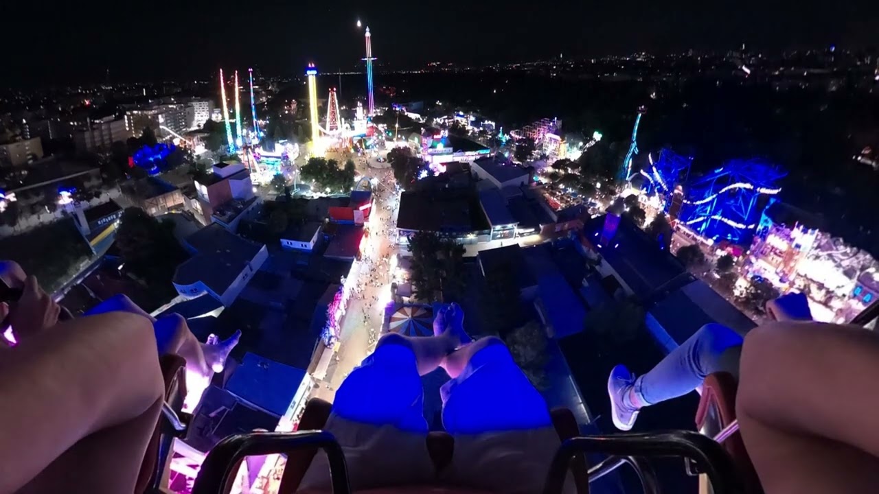 Prater Wien Wiener Free Fall Tower Night - YouTube