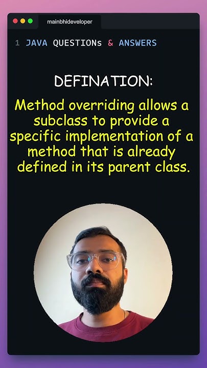 🔍 What is Method Overriding in Java? #codinginterview #coding #javaprogramming #javalanguage ...