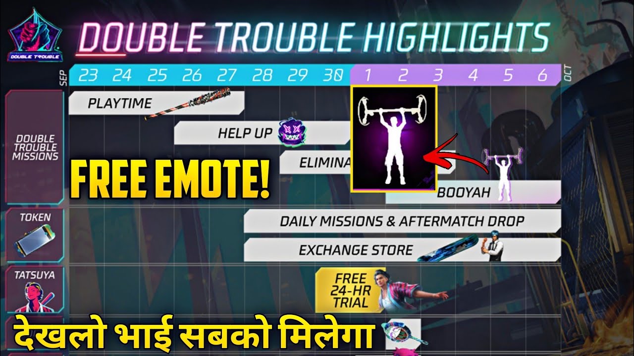 HOW TO CLAIM FREE DOUBLE TROUBLE 2022 EMOTE IN FREE FIRE | CLAIM WEIGHT ...