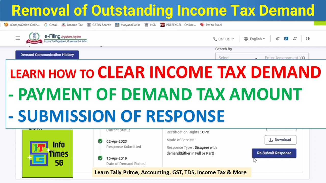 How to remove Income Tax Demand | Deposit Demand Amount & Submit ...