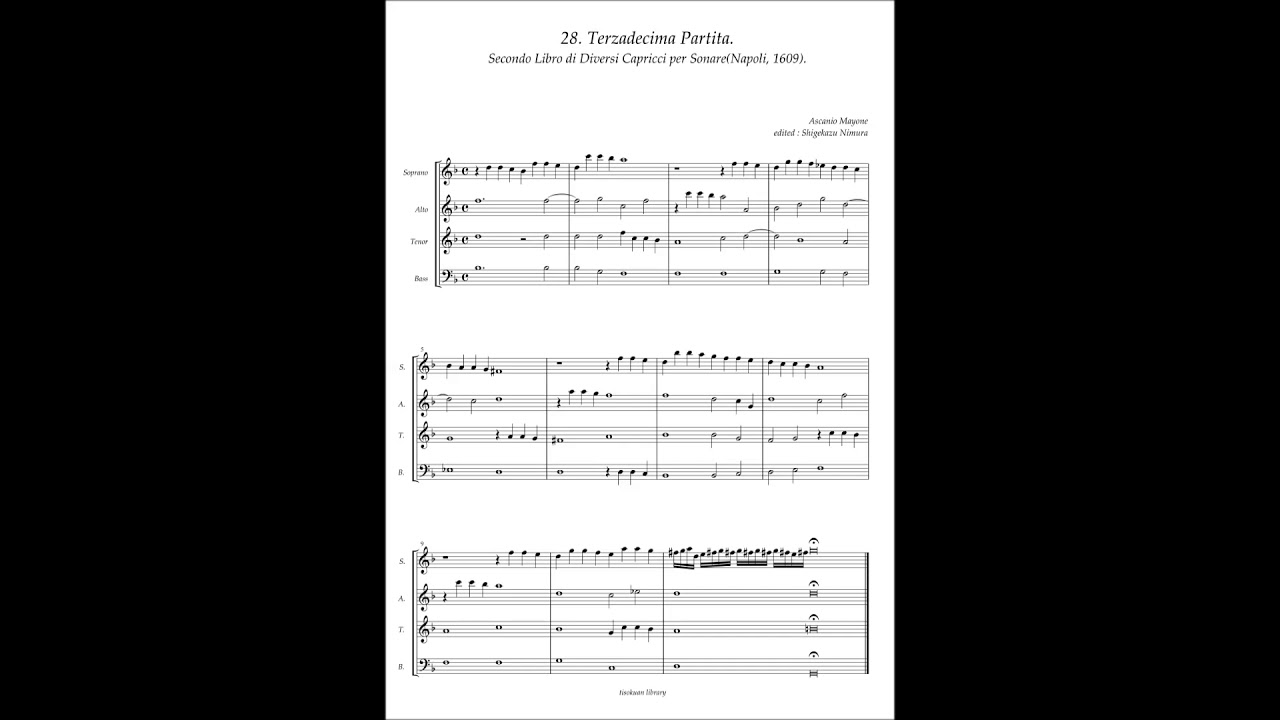 Ascanio Mayone, Diversi Capricci per Sonare Libro 2(1609) No.25-32 ...