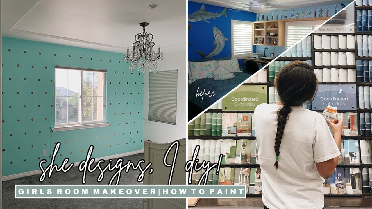 DIY Girls Bedroom Makeover | Phase 1: How to Paint A Room - YouTube