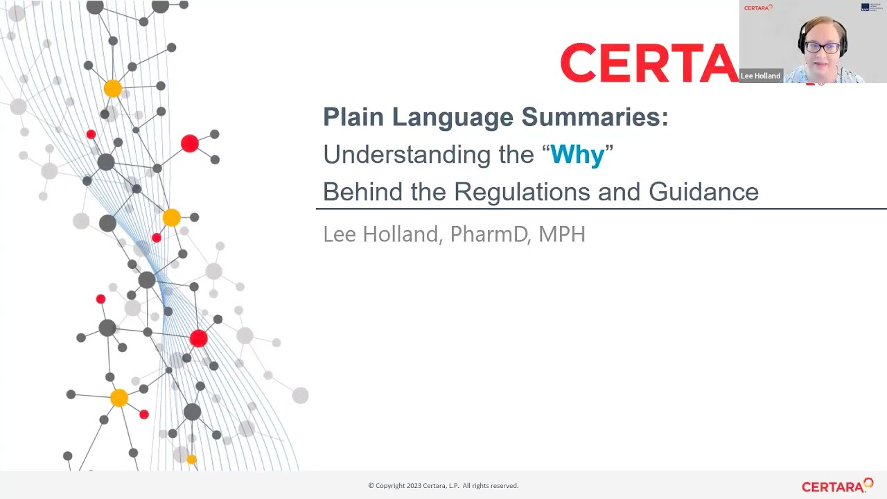Plain Language Summaries: Understanding the "Why" Behind the Regulations and Guidance - YouTube