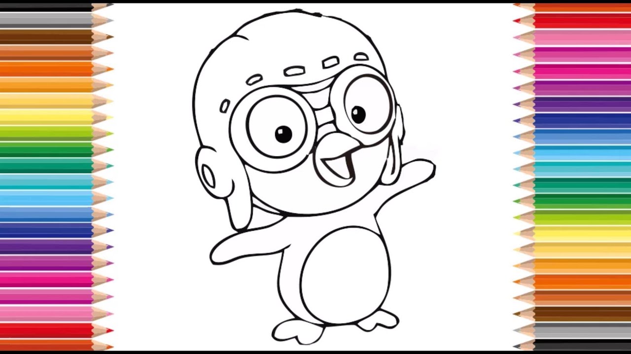 How to Color cartoon pororo is exercising | Cara Mewarnai kartun pororo ...