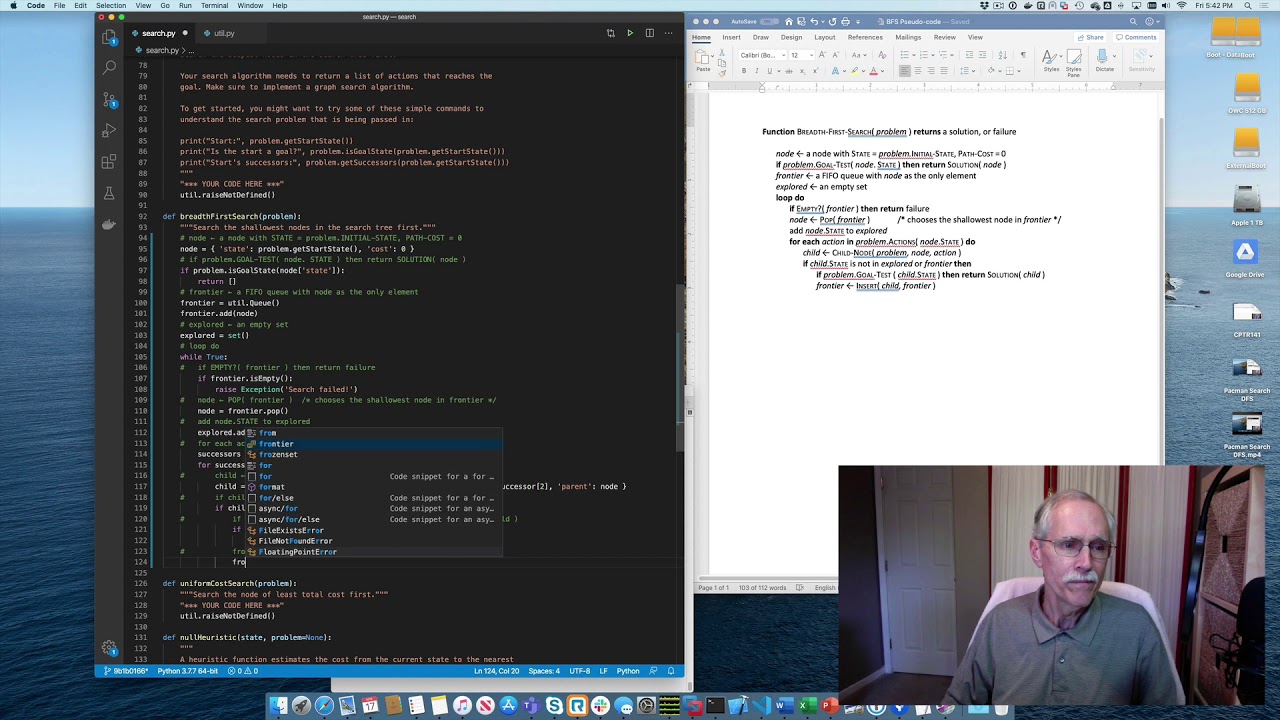 Pacman Search BFS - YouTube