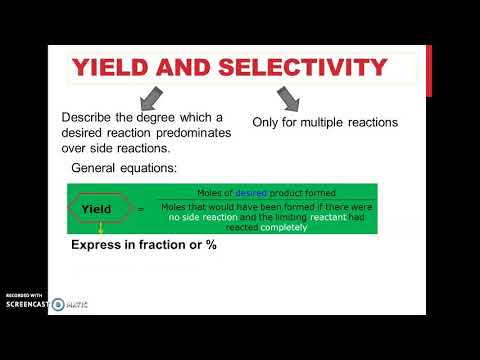 Reactive Material Balance - Part 1 Yield selectivity - YouTube