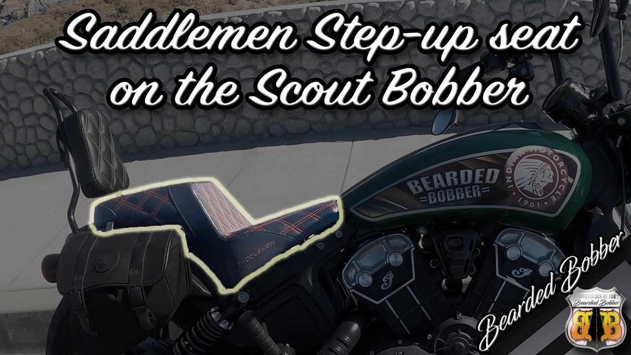 Saddlemen Step-up seat Indian Scout Bobber - YouTube