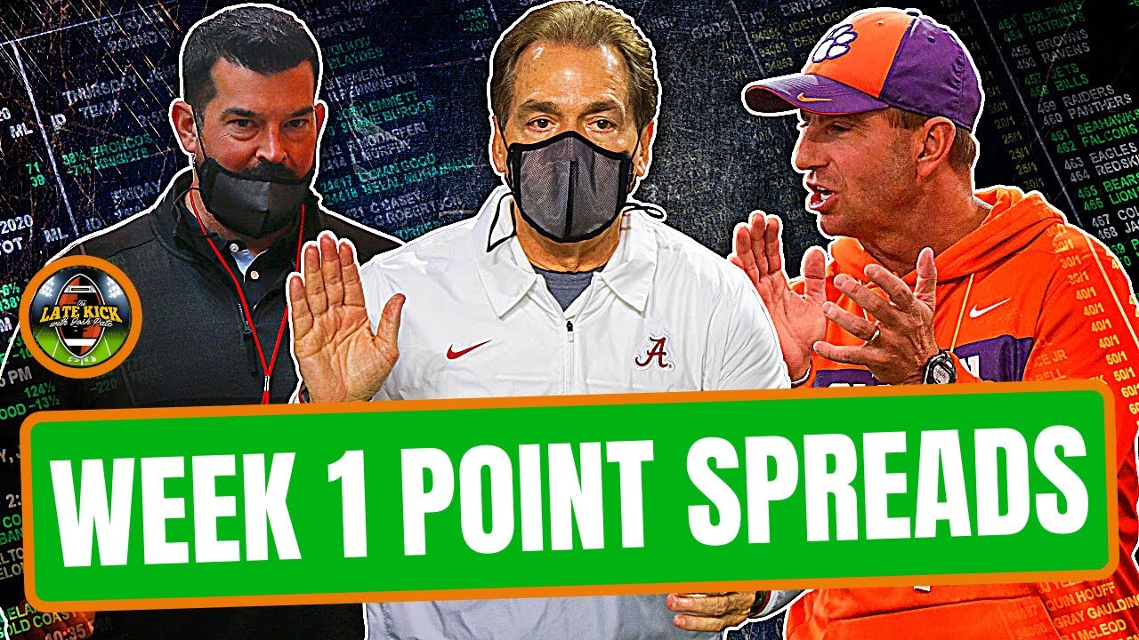 Week 1 Point Spread Projections | College Football Betting (Late Kick ...