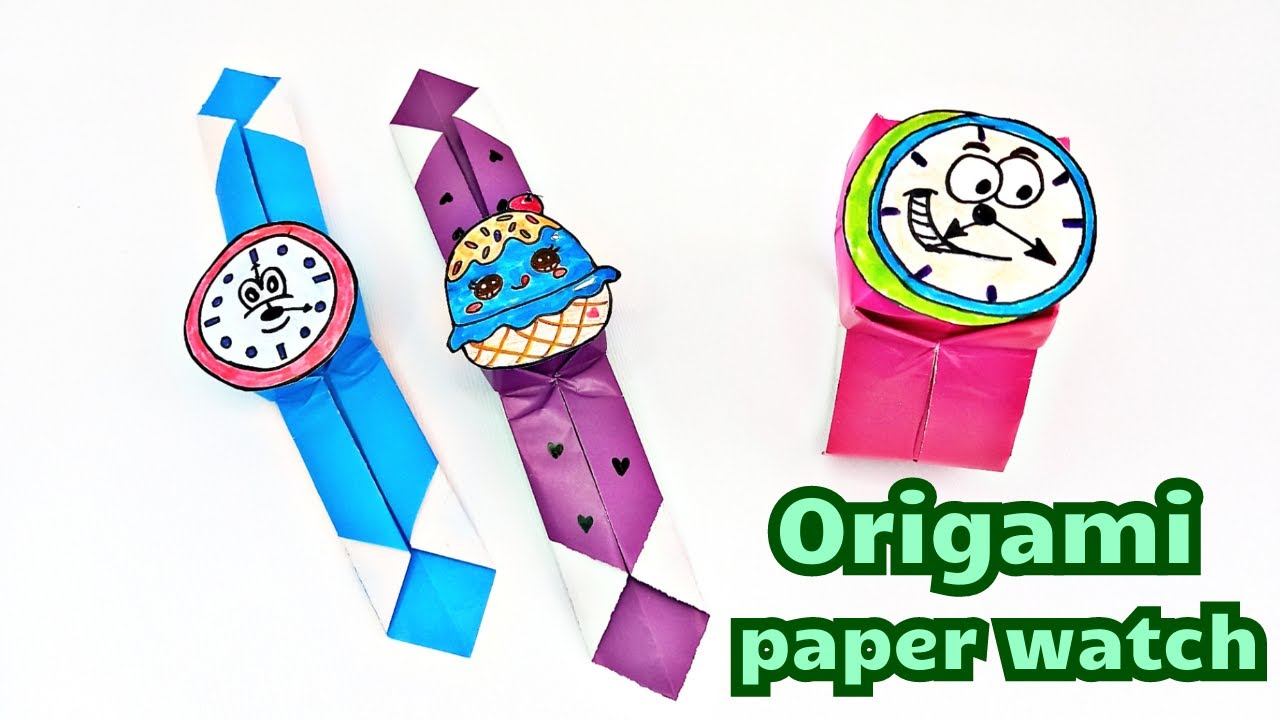 Origami paper watch | how to make easy paper watch - YouTube