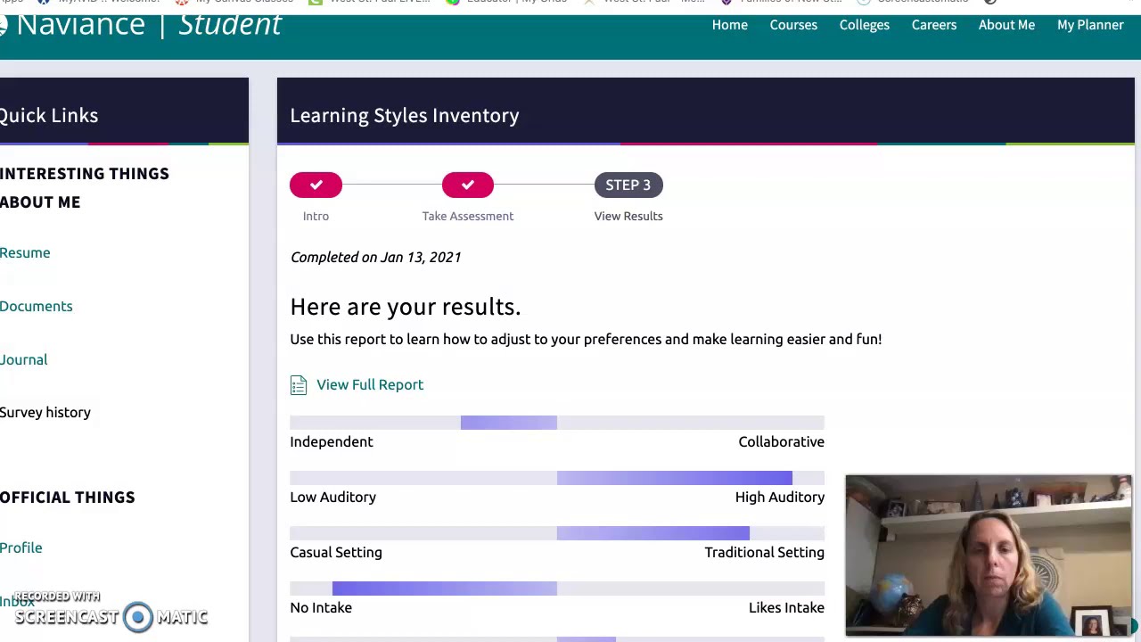 Learning Styles Inventory - results video - YouTube