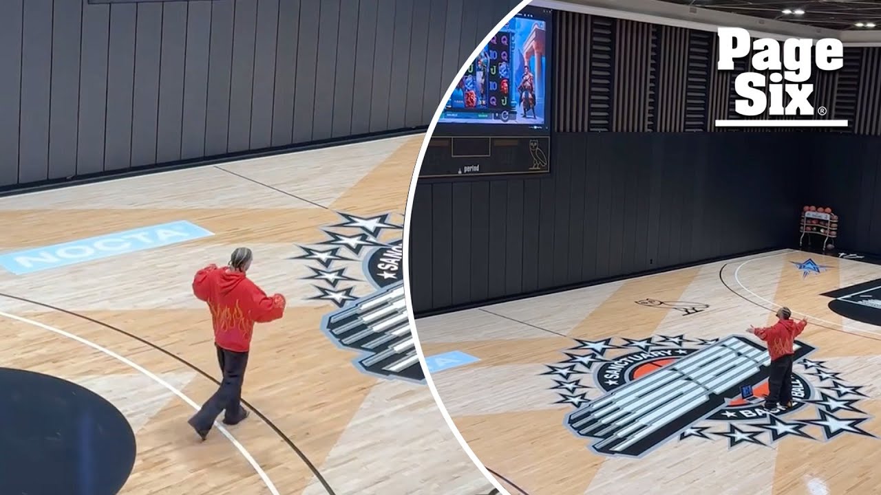 Drake shows off NBA-size basketball court in $100M Toronto home - YouTube