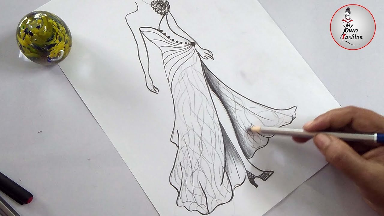 Easy drawings for beginners | How to Draw a Dress Easy Step by Step ...