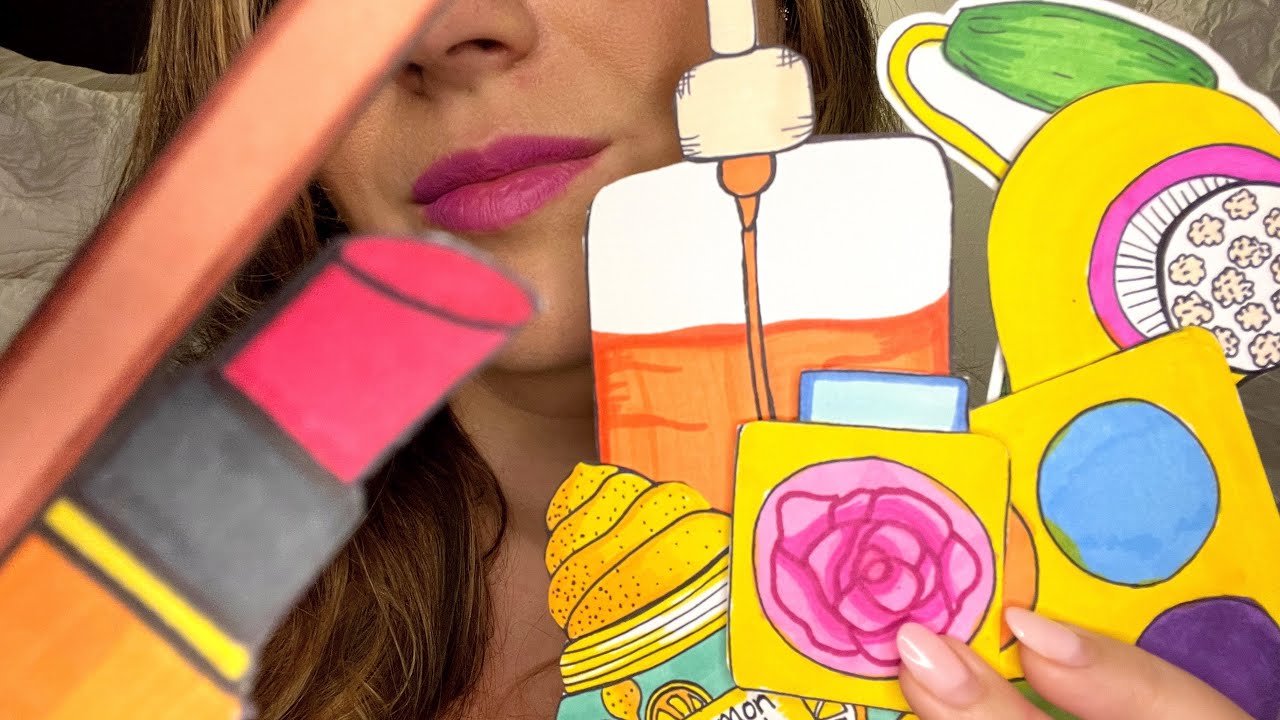 asmr doing your makeup/spa with PAPER ART (no talking) 💕LOTS OF LAYERED ...