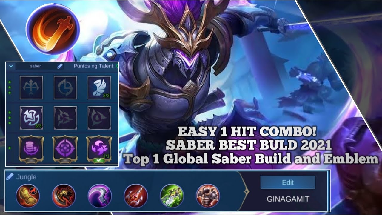EASY 1 HIT COMBO! SABER BEST BUILD 2021| Top 1 Global Saber Build and ...