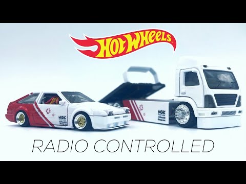 Toyota AE86 Sprinter Trueno Team Transport RC with Working Popups and Flatbed (Hotwheels Custom)