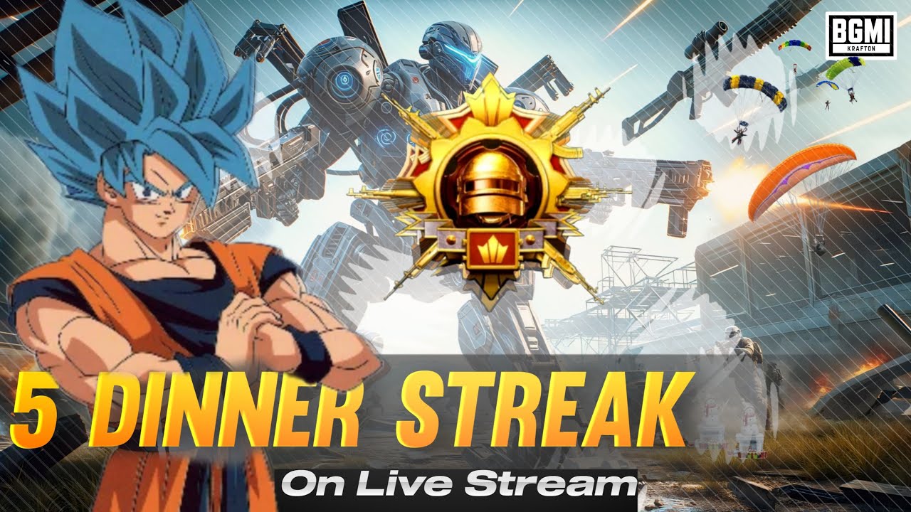 BGMI LIVE WITH NOOBS | 5 DINNER STREAK - YouTube