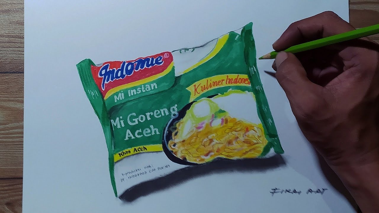 Menggambar Indomie 3D - YouTube