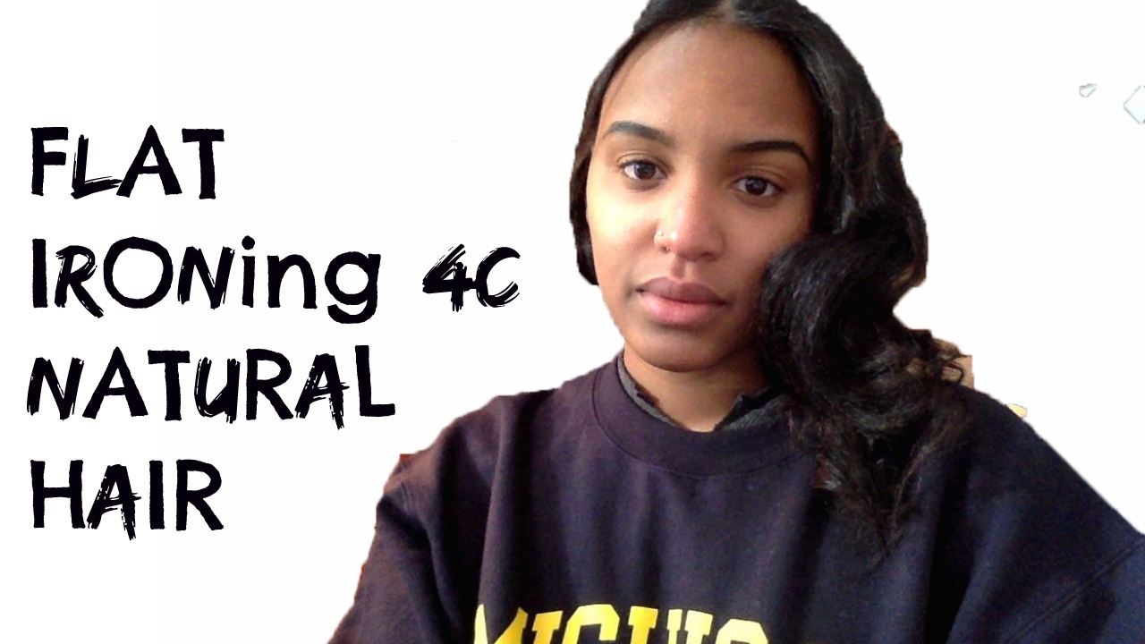 Straightening long 4c natural hair. - YouTube
