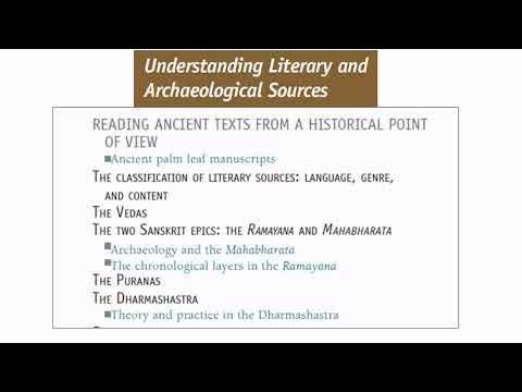 Understanding Literary and Archaeological Sources | Lecture 2 | Part 1 ...