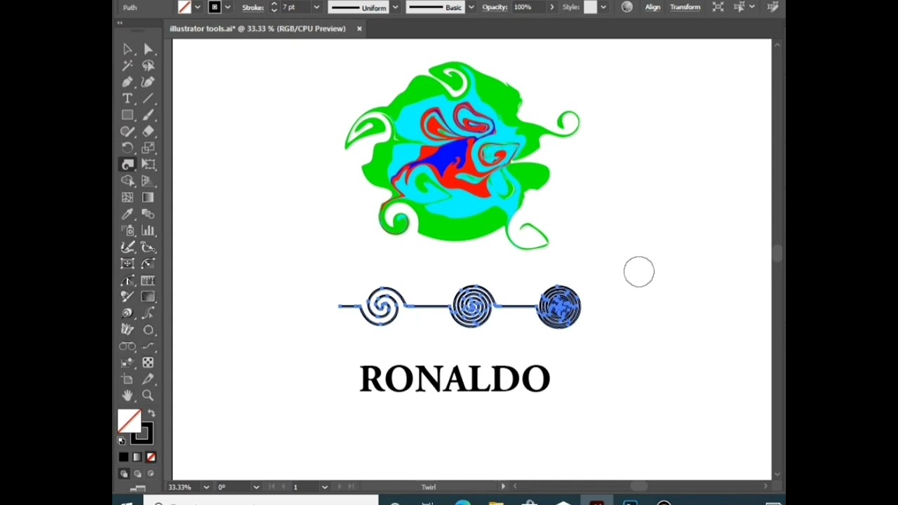Adobe illustrator tutorials Twirl Tool for beginners - YouTube