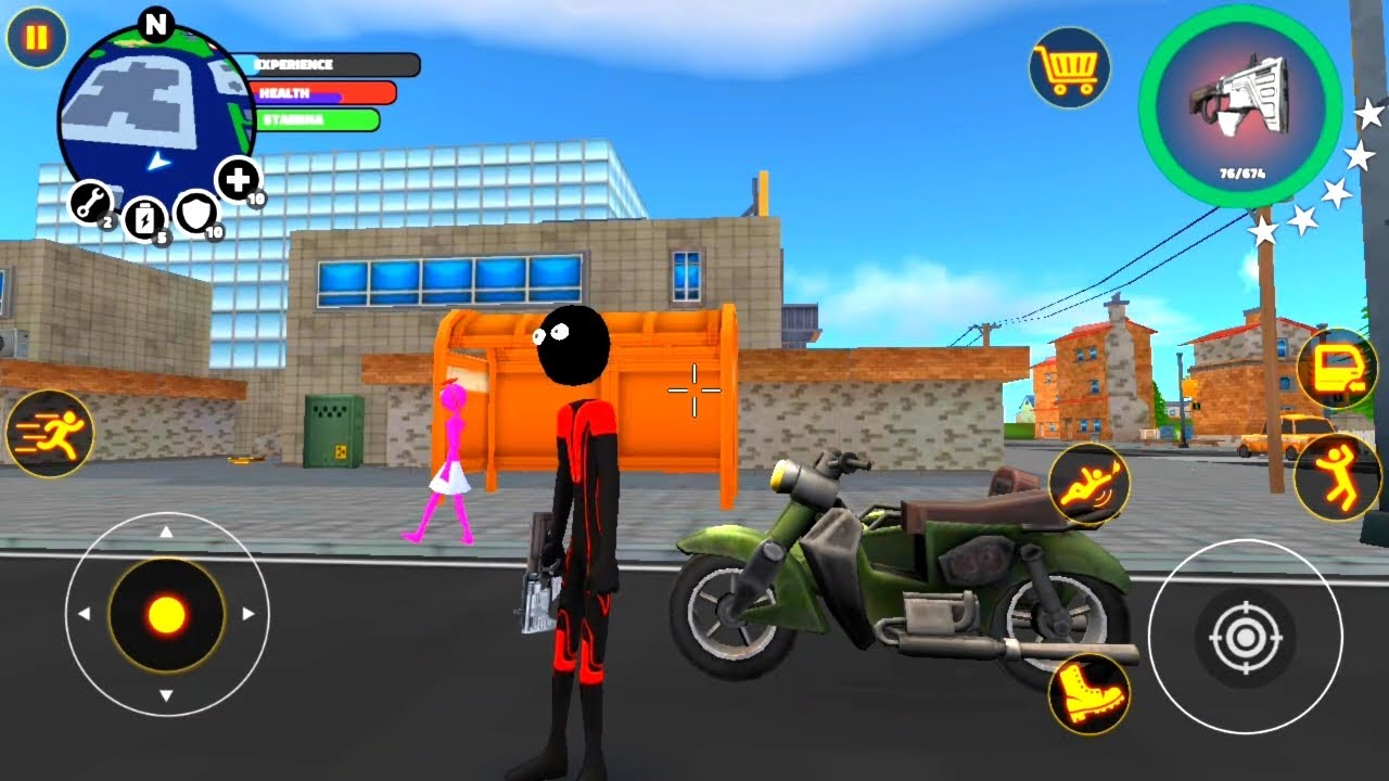 Stickman gun crime city police helicopter | Stickman superhero new game ...