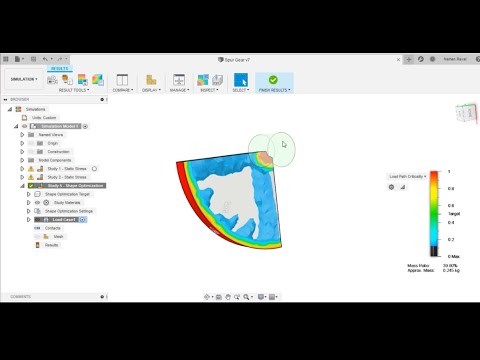 Fusion 360: Topology Optimization for Gear| Load Path Analysis |FEA ...