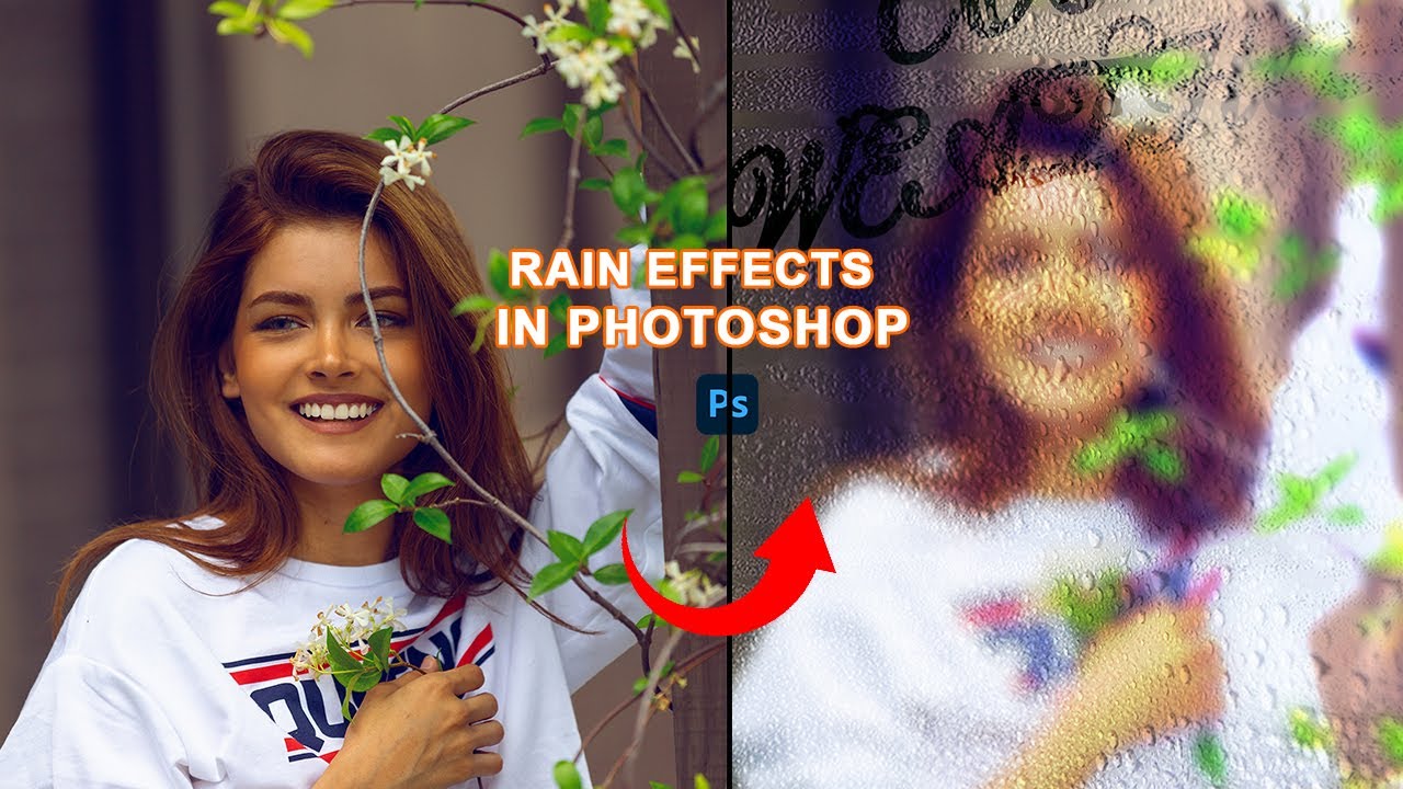 How To Make Rain Effects In Adobe Photoshop | Rain Text Effects In ...
