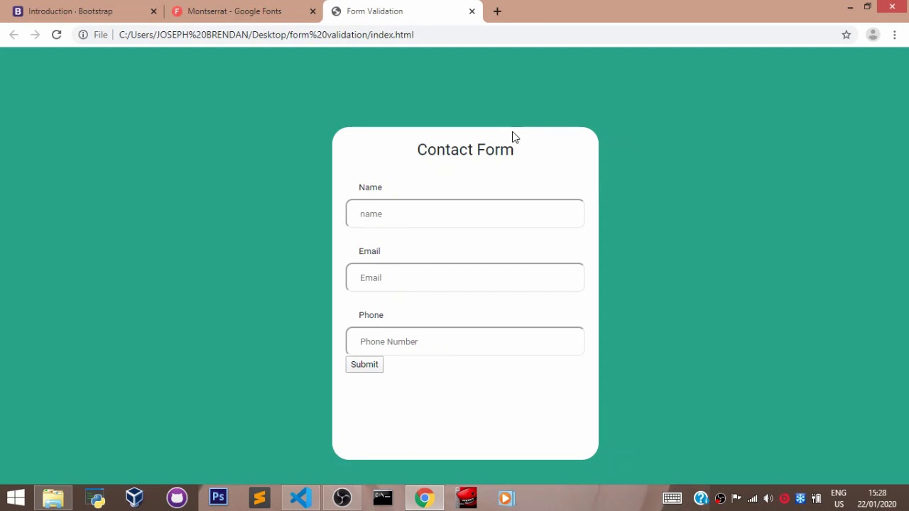 Javascript Form Validation YouTube Javascript Form Validation YouTube