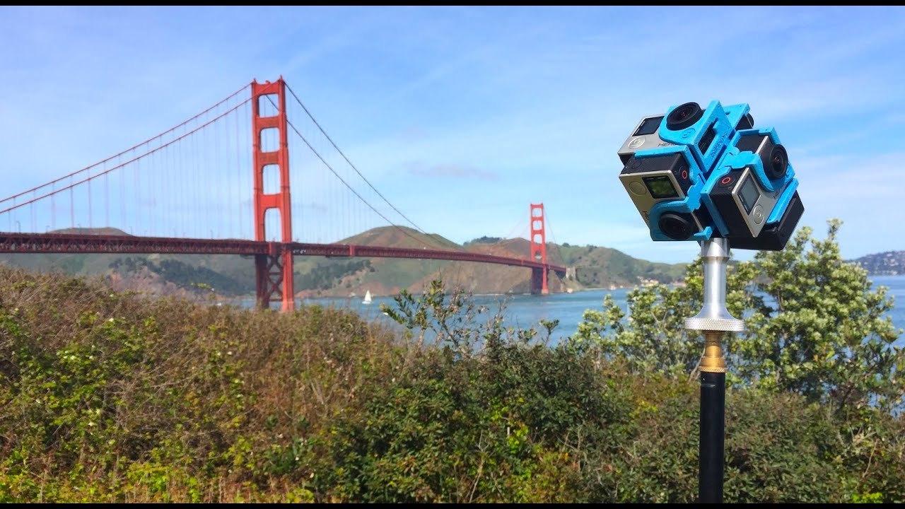 Mit der 360-Grad-Kamera über die Golden Gate Bridge - YouTube