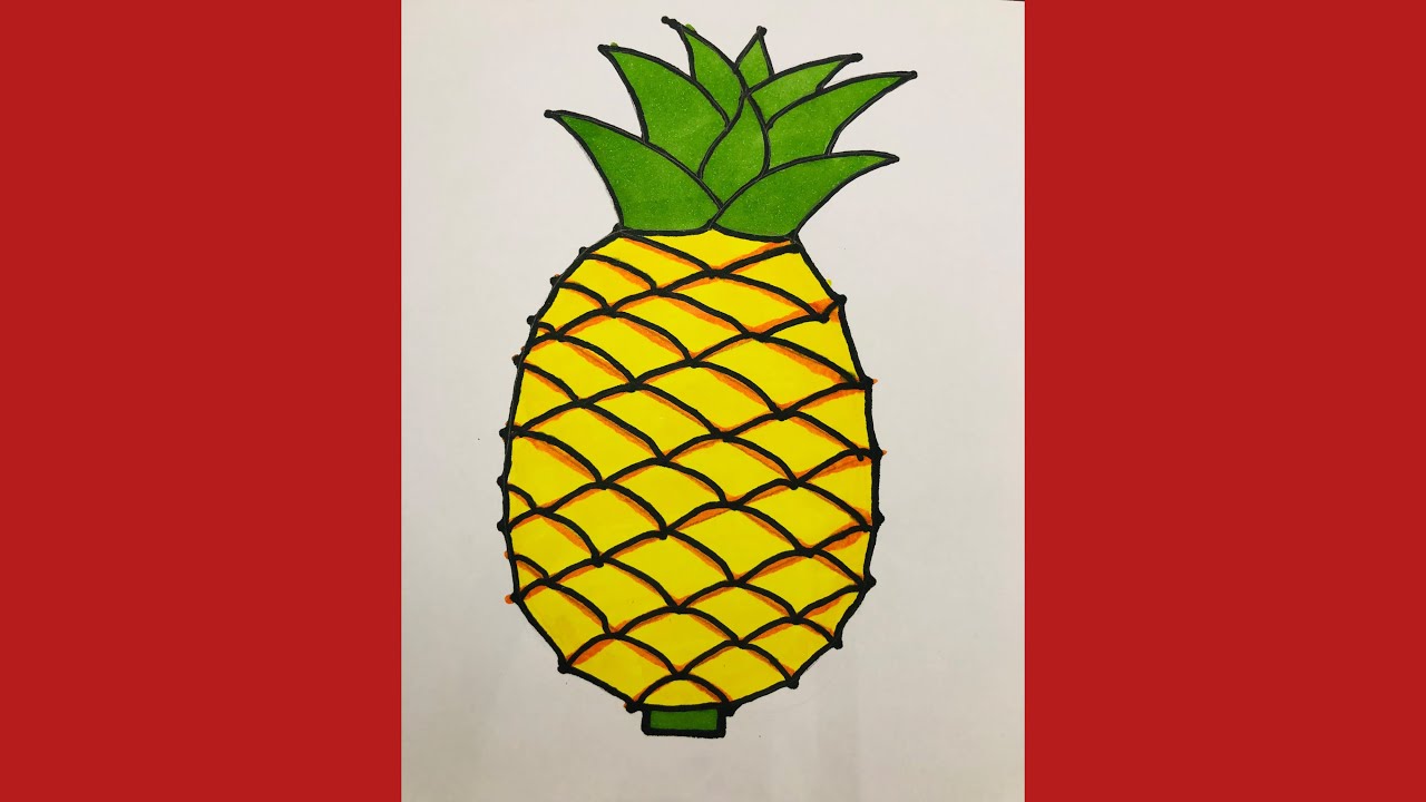 كيف ترسم أناناس جميلة خطوة بخطوة 🍍//how to draw a nice ananas step by ...