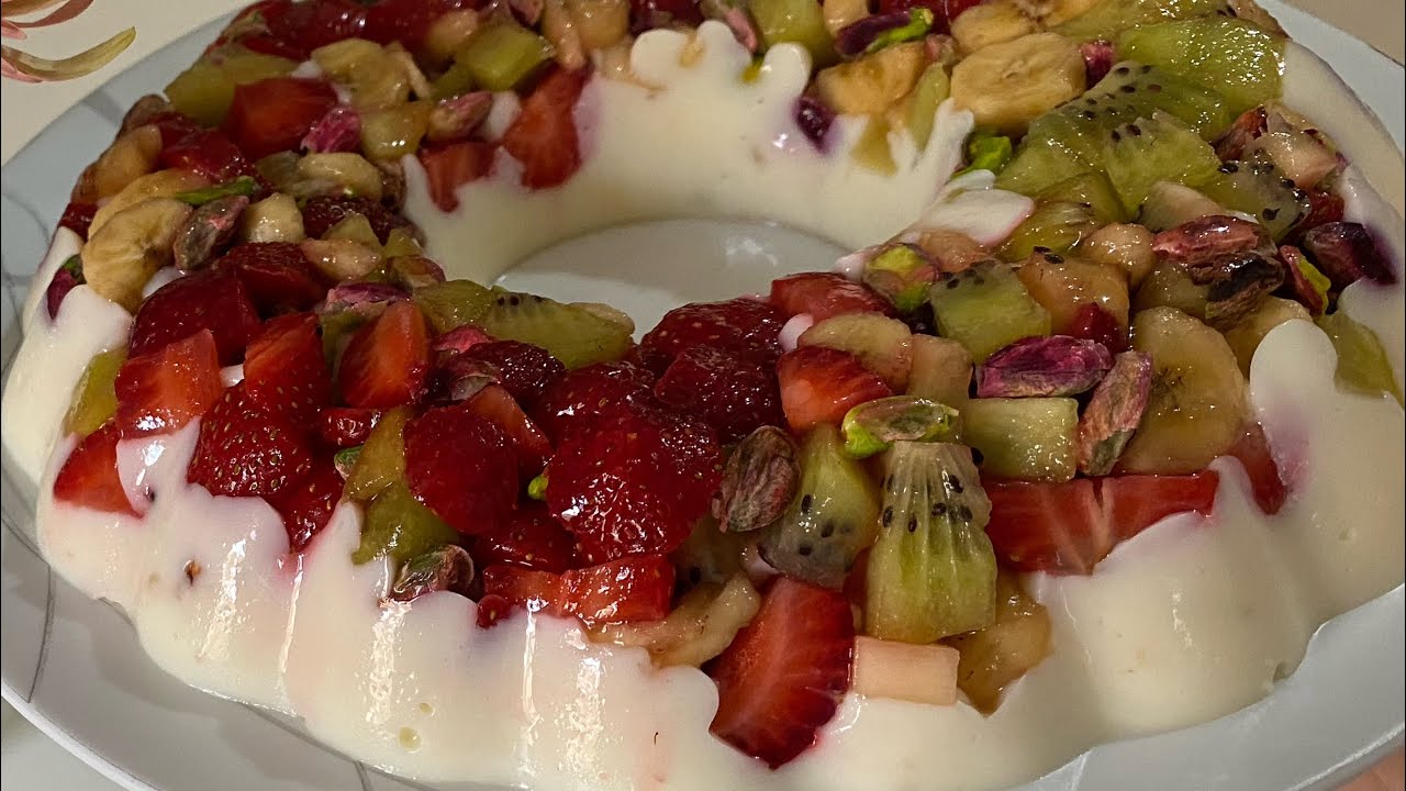 ON DAKİKADA ENFES (TATLI) MEYVELİ MUHALEBİ - YouTube