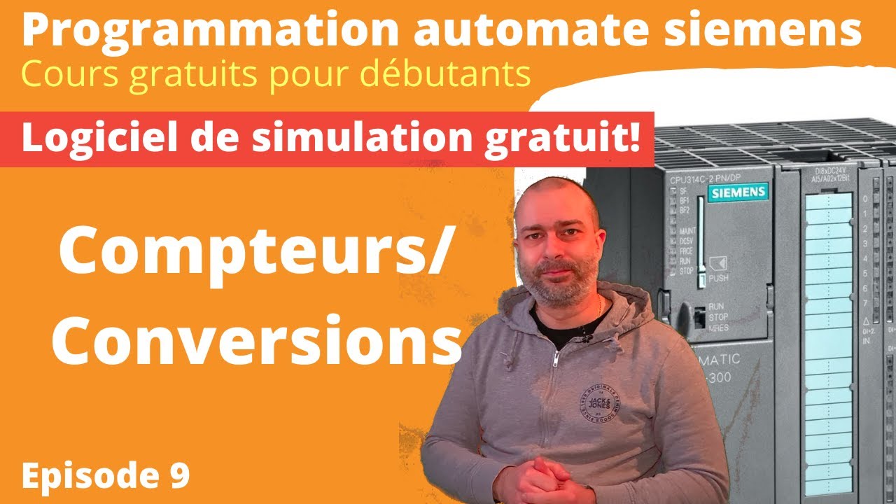 Compteur et conversion [Cours programmation automate S7 #9] - YouTube