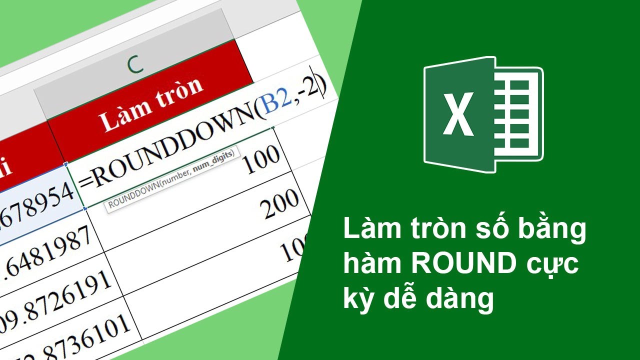 Cách làm tròn số tiền sử dụng hàm ROUND / RoundUp / RoundDown trên Excel 2016 trong kế toán mới ...
