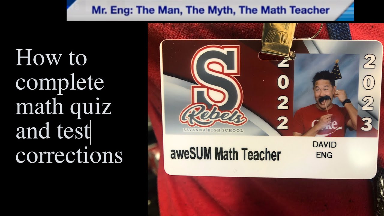 How to complete math quiz and test corrections - YouTube